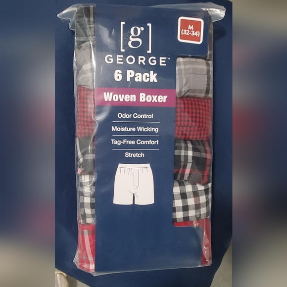 George | Underwear & Socks | New Mens 6pk Woven Boxers Size Medium ...